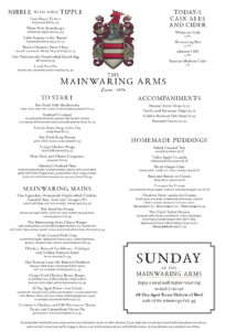 Main Menu | Mainwaring Arms