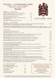 Sunday Menu | Mainwaring Arms