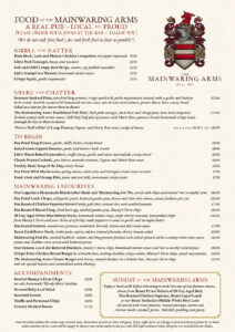 Main Menu | Mainwaring Arms