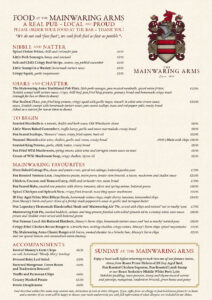 Main Menu | Mainwaring Arms